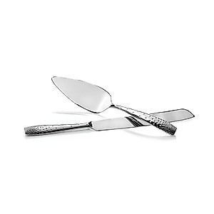 nambe Dazzle Cake Knife and Server Set | 2-Piece Set | 12-inch | Stainless Steel Set | Wedding Cutter Slicer for Serving Cakes or Pie at Birthdays and Events | Set Comes in A Giftable Box