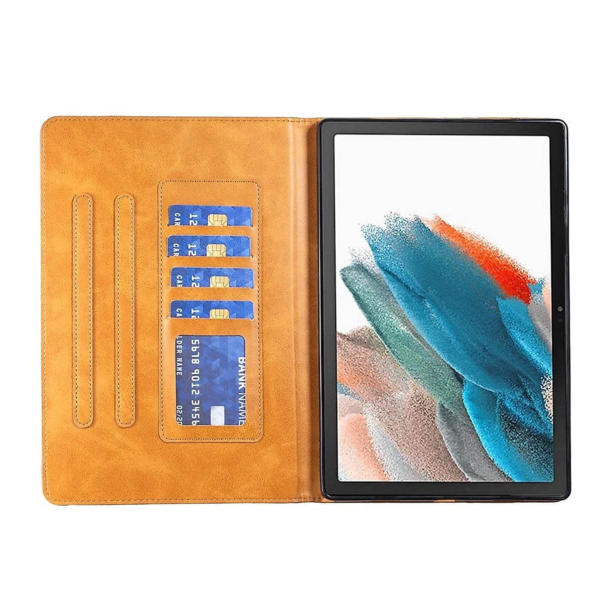 Stand Tablet Cover Premium PU Leather Case Compatible with Samsung Galaxy Tab A8 10.5" X200 / X205 (2021),Smart Magnetic Flip Fold Stand Case with Card Slot Protective Cover Compatible with Man/Woman