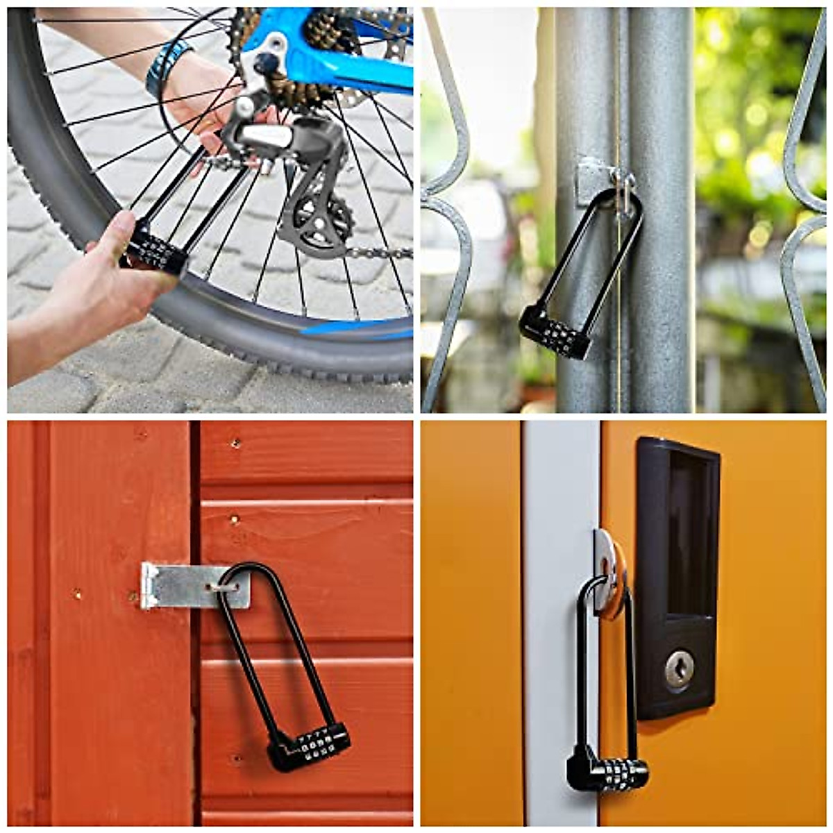 Kurtzy 4 Digit Combination Padlock - 16cm/6 inch with Long Shackle - Heavy Duty Outdoor Waterproof Lock with Resettable Code - Pad Lock for Bicycles, Gates, Mountain Bike, Gym, School, Shed & Lockers