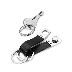 Troika Twister Black Leather Keyring (KRG649LE)