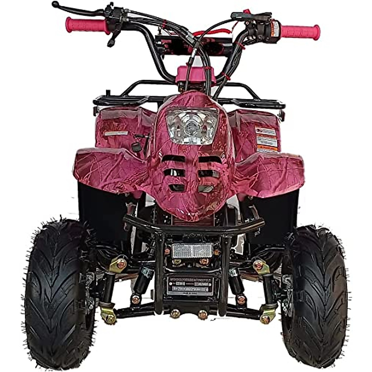 HHH ATV 110cc ATV Quads Youth ATV Gas ATVs Fully Automatic 4 Wheeler for Kids ATV 4 Wheeler Boulder 110B1 (Pink Color)