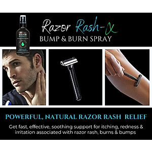Dr. A's Razor Rash-X Skin Clearing Spray | Natural Bump & Burn Relief Serum & Ingrown Hair Eliminator | Organic Aloe Vera, Witch Hazel, Neem Oil & Tea Tree Formula | Clean Citrus Scent For Men & Women