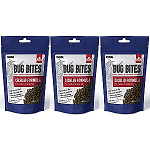(3 Pack) Fluval A6581 Bug Bites Cichlid Pellets for Medium to Large Fish (3.53 oz. Per Pack)