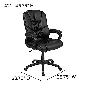 Flash Furniture Flash Fundamentals Big & Tall 400 lb. Rated Black LeatherSoft Swivel Office Chair with Padded Arms