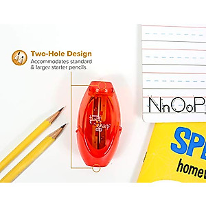 Bostitch Office Twist-N-Sharp Manual Pencil Sharpener, Double Hole, 3-Pack