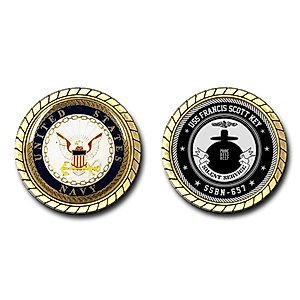USS Francis Scott Key SSBN-657 US Navy Submarine Challenge Coin - Officially Licensed