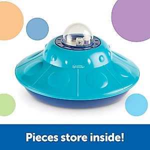 Learning Resources Oodles of Aliens Sorting Saucer, Fine Motor Skills, Counting and Sorting Toys, Preschool Games, Educational Toys, 48 Pieces, Ages 4+