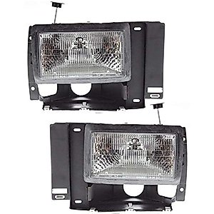 Evan Fischer Driver and Passenger Side Headlight Set of 2 Compatible with 1991-1994 Ford Explorer, 1989-1992 Ranger & 1989-1990 Bronco II - FO2502107, FO2503107