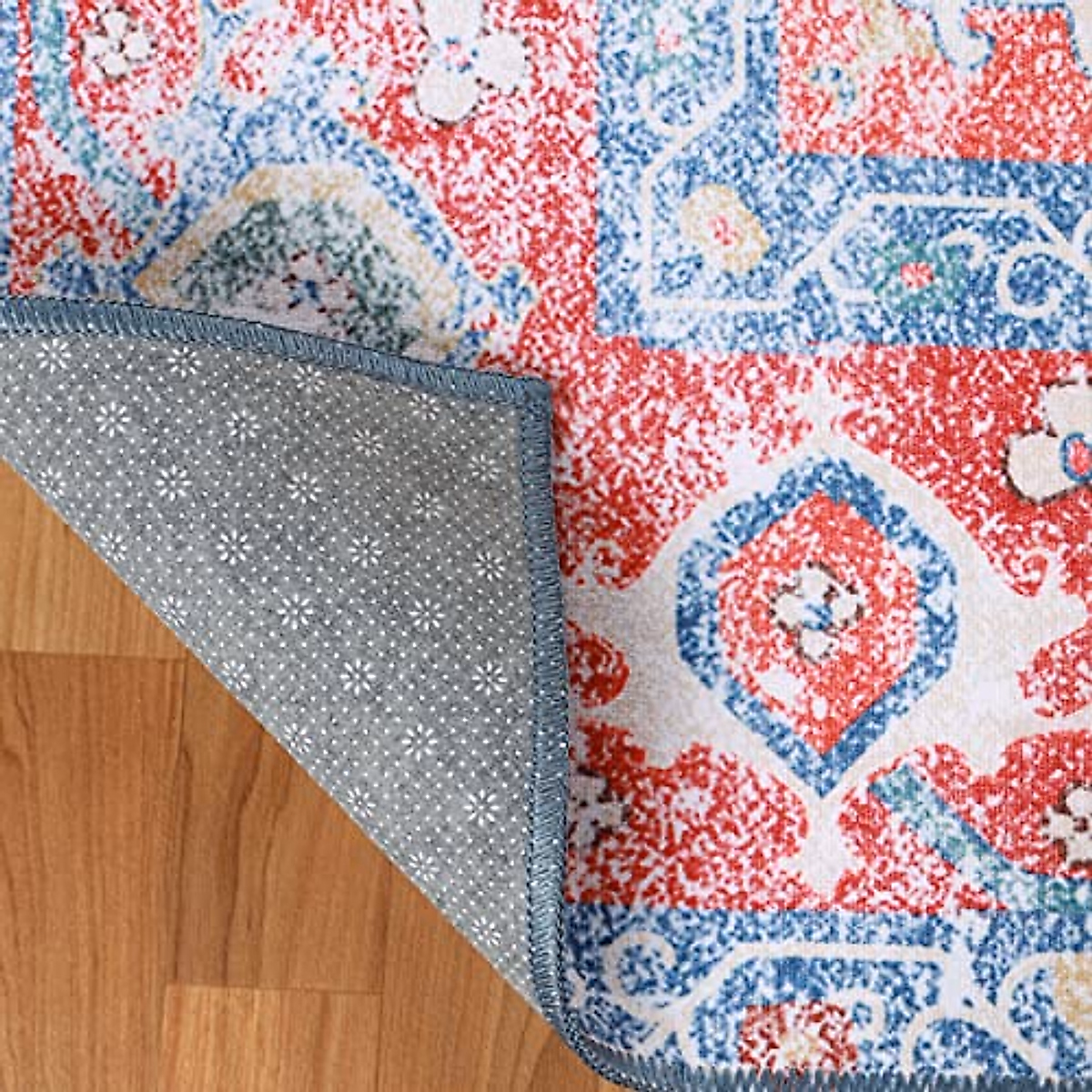 Superior Indoor Large Area Rug, Non-Slip Backing, for Kids or Pets, Entryway, Living Room, Kitchen, Dorm, Bedroom, Hallway, Machine Washable, Floor Cover, Rustic, Tanager Collection, 10' x 14', Red