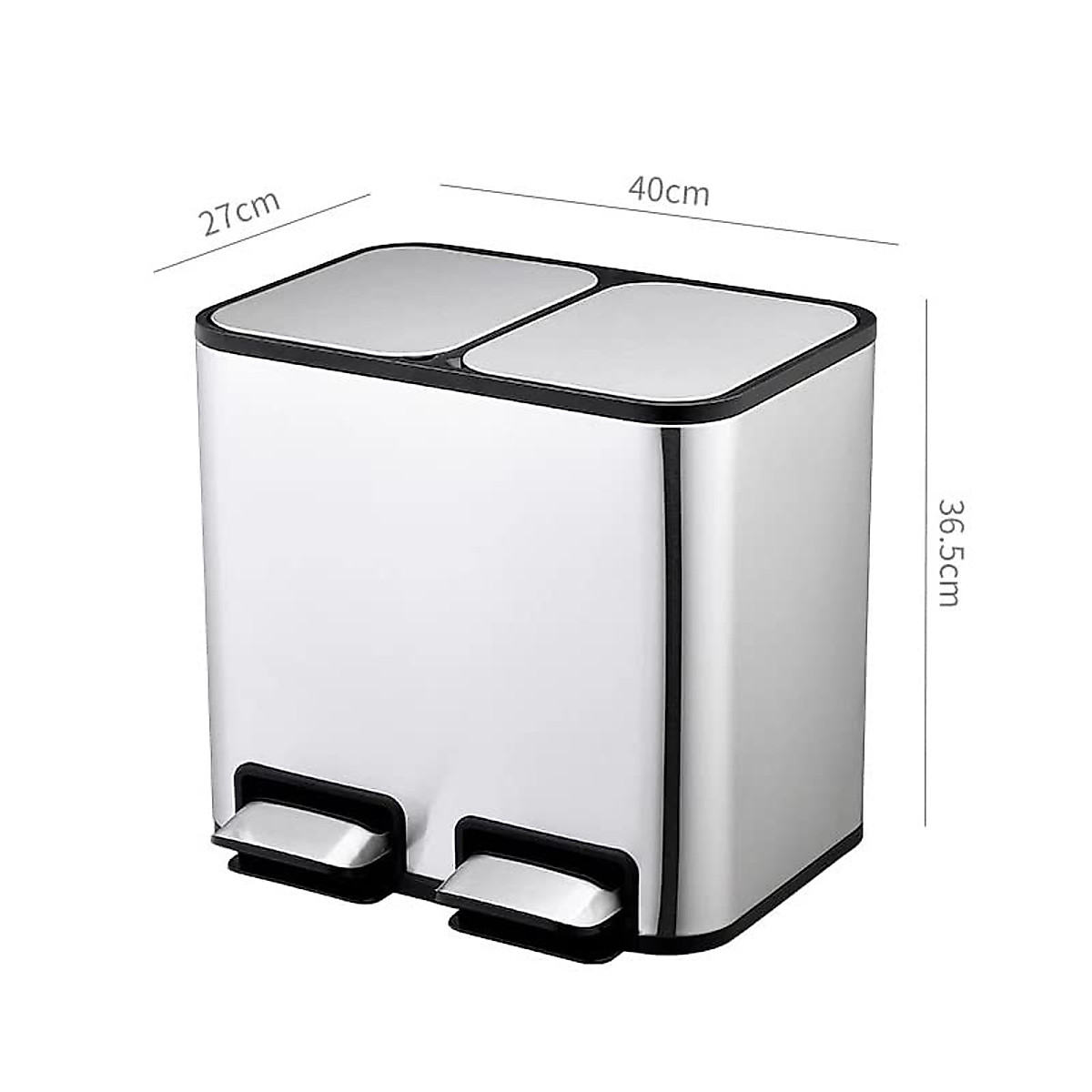 MFCHY Tall Silent Storage Square Trash Waste Bin Recycling Outdoor Kitchen Accessories Garbage Bin