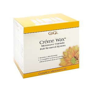 GiGi Creme Wax Microwave Formula Hair Removal System Complete Microwave Kit 35 Piece Kit