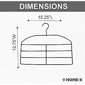 HOME-X Set of 2 Space-Saving Legging Hangers for Closet, Iron Organizer Hangers, Hang 6 Leggings, Yoga and Stretch Pants on One,15 ¼” L x 12 ¾” W, Black