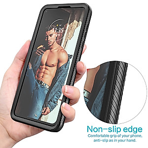 IDweel for Moto G Stylus 5G Case, Case for Motorola G Stylus 5G with Tempered Glass Screen Protector, Full-Body Slim Fit Shockproof Bumper Hybrid Clear Protective Phone Case for G Stylus 5G, Black