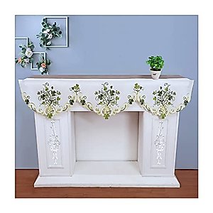 Simhomsen Embroidered Irish Clover St. Patrick’s Day Mantel Scarf Fireplace Top Runner for Spring Shamrock Decorations (70 × 17 inches)