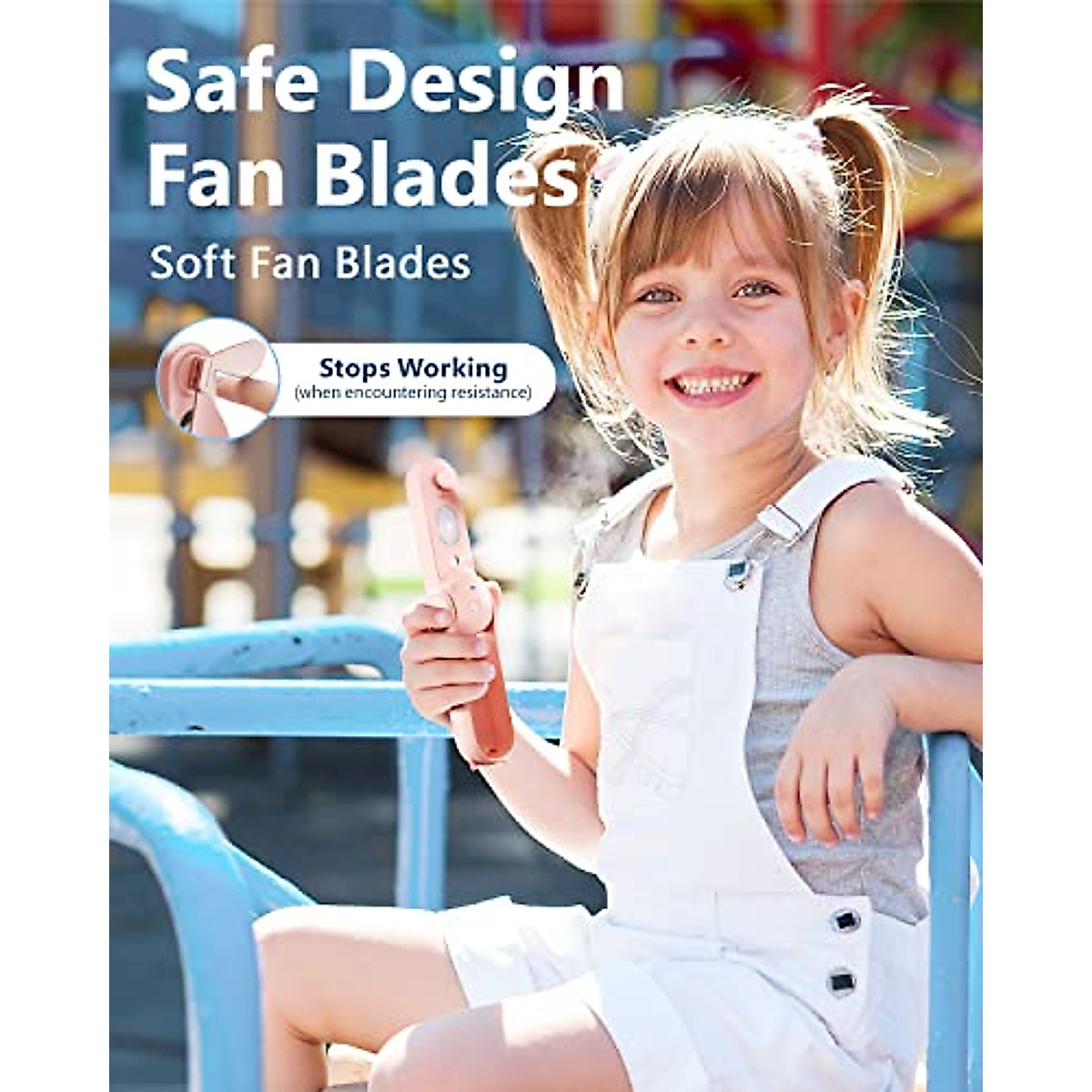 SWEETFULL Misting Fan Portable, Handheld Personal Mister Fan, Small Fan Rechargeable, Mini Spray Water Mist Fan, Kids Women Portable Fan For Travel, Outdoors, Hiking, Camping Home Office (Pink)