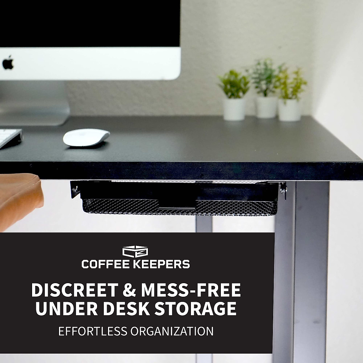 Everything Keeper - Organizer for Home, Kitchen, Bathroom, RV, Small Spaces - Storage Organizers - Compact Metal Basket - Under Cabinet Holder - Easy Install - Holds Strong - 13 x 10 x 2.5 in - Black