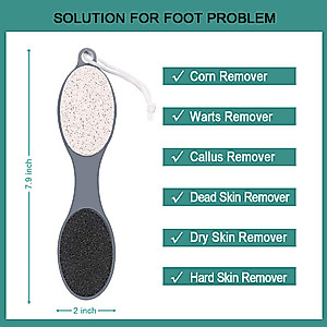 CAREHOOD Foot File Callus Remover - Multi Purpose 4 in 1 Feet Pedicure Tools with Foot Scrubber, Pumice Stone, Foot Rasp and Sand Paper for Home Foot Care (Grey Pedicure Foot File)