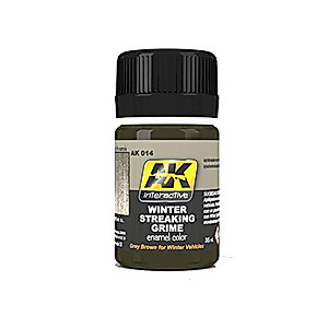 AK-Interactive AK 014, Streaking Grime for Winter Vehicles - 35 ML / 1.18 Fl.Oz Jar - Model Building Paints and Tools # AK-014
