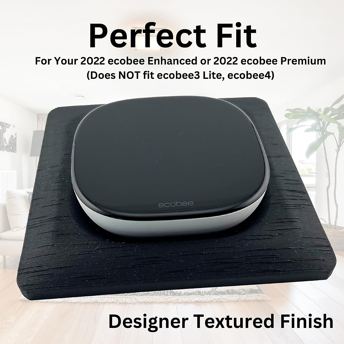 Charcoal Square Wall Plate for Ecobee Smart Thermostat Enhanced and Premium Cover Trim Backplate