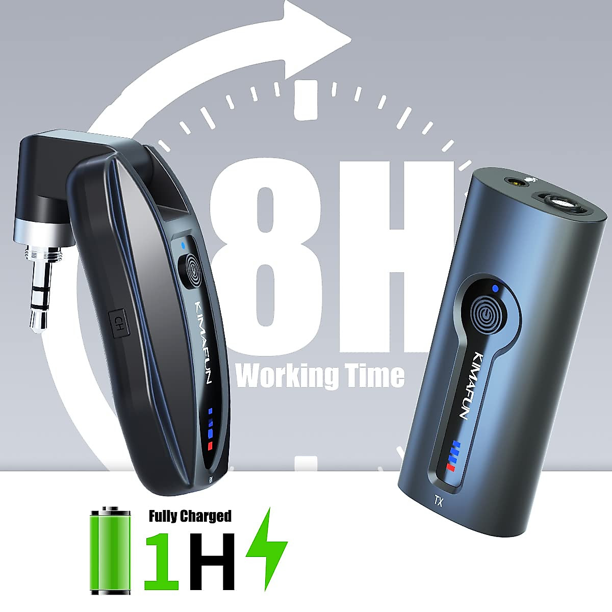 KIMAFUN Lavalier Wireless Microphone, Work 8hs/165FT Range Rechargeable Transmitter and Receiver for Speaker, PA, Audio Mixer, Teaching, Preaching, Public Speaking, G70(1TX1RX)