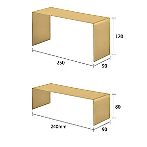 2PCS/SET/PACK Mirror Gold Stainless Steel Shoe Handbag Display Stands Rack