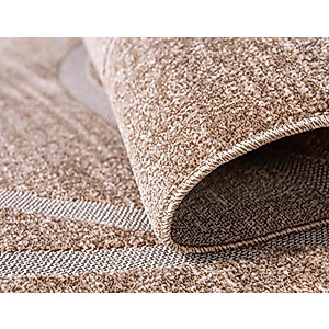 Unique Loom Outdoor Botanical Collection Area Rug - Orlando (5' 1" x 8' Rectangle, Beige/ Cream)