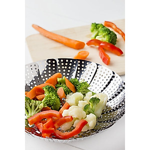 Sunsella Vegetable Steamer - 5.3" to 9.3" - 100% Stainless Steel