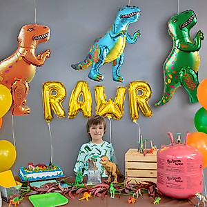 BlingABC 3Pack Dinosaur Balloons,3D Tyrannosaurus Dino Balloon Decoration for Dinosaur Jungle Theme Birthday Baby Shower Party Supplies (Tyrannosaurus)