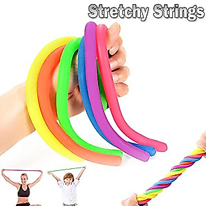 HYMONA 18 Packs Large Monkey Noodles 32CM/13 INCHES,Pull up to 7 feet (BPA/Phthalate/Latex-Free),Strengthen Stretchy Strings
