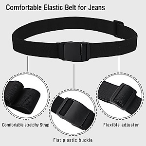 XZQTIVE Men Women No Show Elastic Stretch Belt Invisible Web Belt Quick Release Flat Plastic Buckle