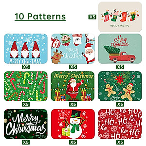 AKEROCK 50 PCS Christmas Cookie Tins with Lid, Foil Treat Containers for Holiday Gift Giving and Food Storage - Christmas Cookie Containers