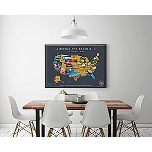 America The Beautiful USA Scratch Off Map- Interactive Travel Scratch Off Poster Reveals Beautiful Nature Photography of Each 50 States - Travel Poster - Great Gift for Adventurers (grey)