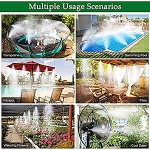 G GOYEA TACTICAL Mister System for Outside Patio,DIY Outdoor Misting Cooling System with 32.8FT(10M) Misting Line,11 Brass Mist Nozzle and 3/4" Faucet Adapter,Fit for Greenhouse Garden Backyard