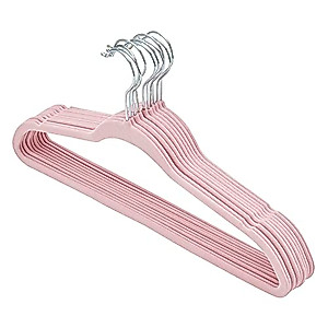 Sunbeam Velvet Slim 10 Piece Hangers, Pink