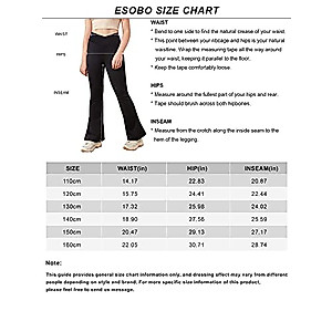 Girl's Leggings Cross High Waisted Flare Pants Yoga Bootcut Pants Solid Color Full Length Bell Bottoms 7-8 Years
