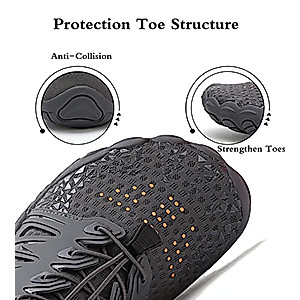 Water Shoes Barefoot for Men Women Swimming Shoes Minimalist Shoes Beach Shoes Quick Dry Breathable Comfortable Non-Slip for Aqua Swim Walking Diving Surfing Yoga Grey 13 Women/11.5 Men