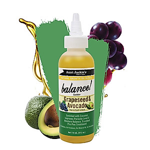 Aunt Jackie's Natural Growth Oil Blends Balance - Grapeseed and Avocado, Pre-Shampoo Treatment, Improves Porosity and Moisture Balance, 4 oz