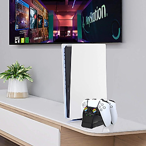 Controller Charging Station Dock Stand Compatible with Playstation 5 with 4 Thumbstick Caps