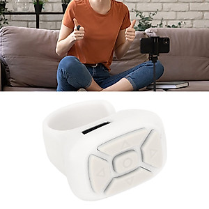 Phone Remote Control Shutter, Sensitive Multifunctional Smart Phone Remote Control Page Turner for Reading Novels (White)