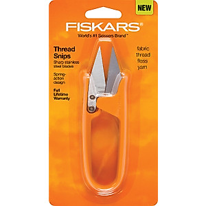 Fiskars Thread Snip Scissors, Gray Orange