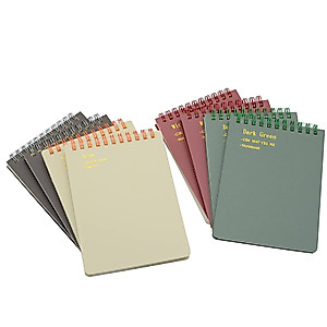 Yansanido Top Bound Spiral Notebook, 8 Pcs 4 Color A6 Size Thick Plastic Hardcover 7mm College Ruled Paper 80 Sheets (160 Pages) Journal for School and Office Supplies (8 Pcs A6)
