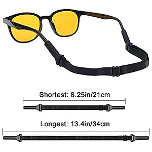 Festty Glasses Strap Sports, Sunglasses Strap for Kids Men Women, Adjustable Eyeglasses Strap Holder, Sports Eye Glasses Strap, Eyeglass Strap for Sports, Black/3PCS