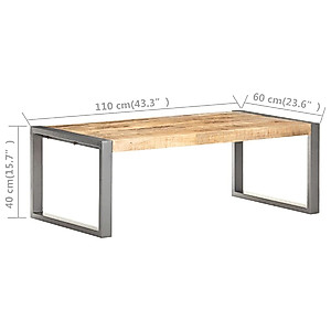 QJBSAVVA Coffee Table 43.3"x23.6"x15.7" Rough Mango Wood,Entrance Table Tray Tables Center Table Low Table Suitable for Meeting Rooms, Reception Rooms, Offices