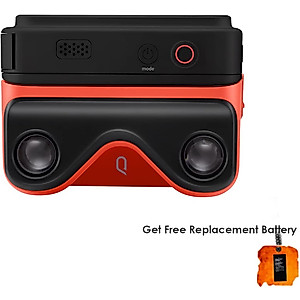 QooCam EGO Instant View 3D Camera Binocular 4K Sports Camera VR Adaptation 3D Lipo Vlog Camera HD (Black)