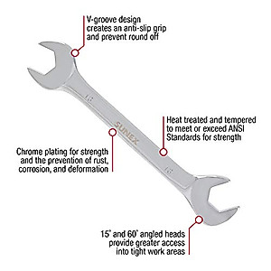 Sunex 9914MA Metric Angle Head Wrench Set, 9mm - 19mm, Fully Polished, 14-Piece (Includes Roll-Case)