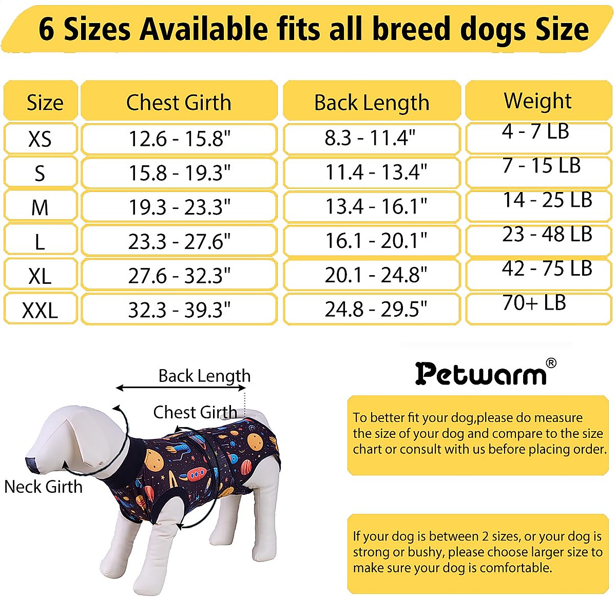 PetWarm Surgery Recovery Suit Male,Hooded Dog Inner Clothes,Substitute E-Collar & Cone Anti-Licking Dog Surgery Recovery Suit Soft Dog Bodysuit for Small Medium Large Dogs,Cosmic Pattern,Black Gold,S