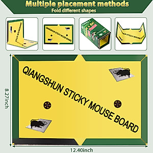 Qualirey 36 Pcs Large Mouse Traps Rat Glue Trap Bulk Adhesive Mouse Sticky Traps Glue Board Sticky Pads for Mice Rat Capturing, House Indoor Outdoor Use