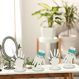 Weysat 12 Pcs Wooden Hand Form Bracelet Jewelry Display Stand Holder Aesthetic Mannequin Fingers Jewelry Organizer for Bracelet Ring(White)