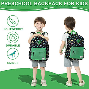 VASCHY Dinosaur Backpack for Toddler Kids Boys, Little Kid Preschool Backpacks with Chest Strap