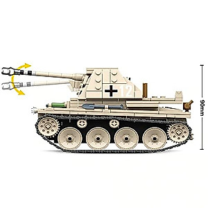 General Jim's Military Brick Building Set - WW2 German Army Tank Destroyer SD.KFZ.138 Marder III Building Blocks Model Set for Military and Brick Enthusiast and for Teens and Adults